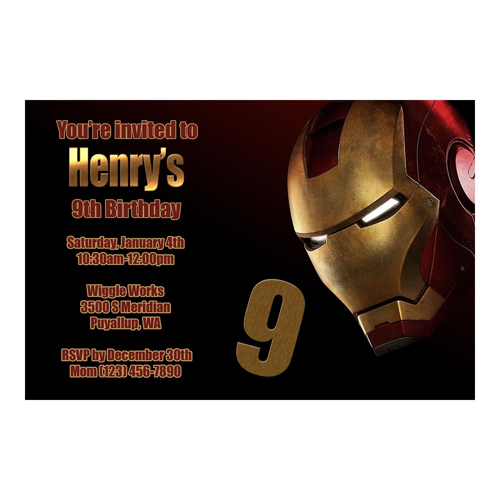 Iron Man Invitations - General Prints - Custom Birthday Invitations ...