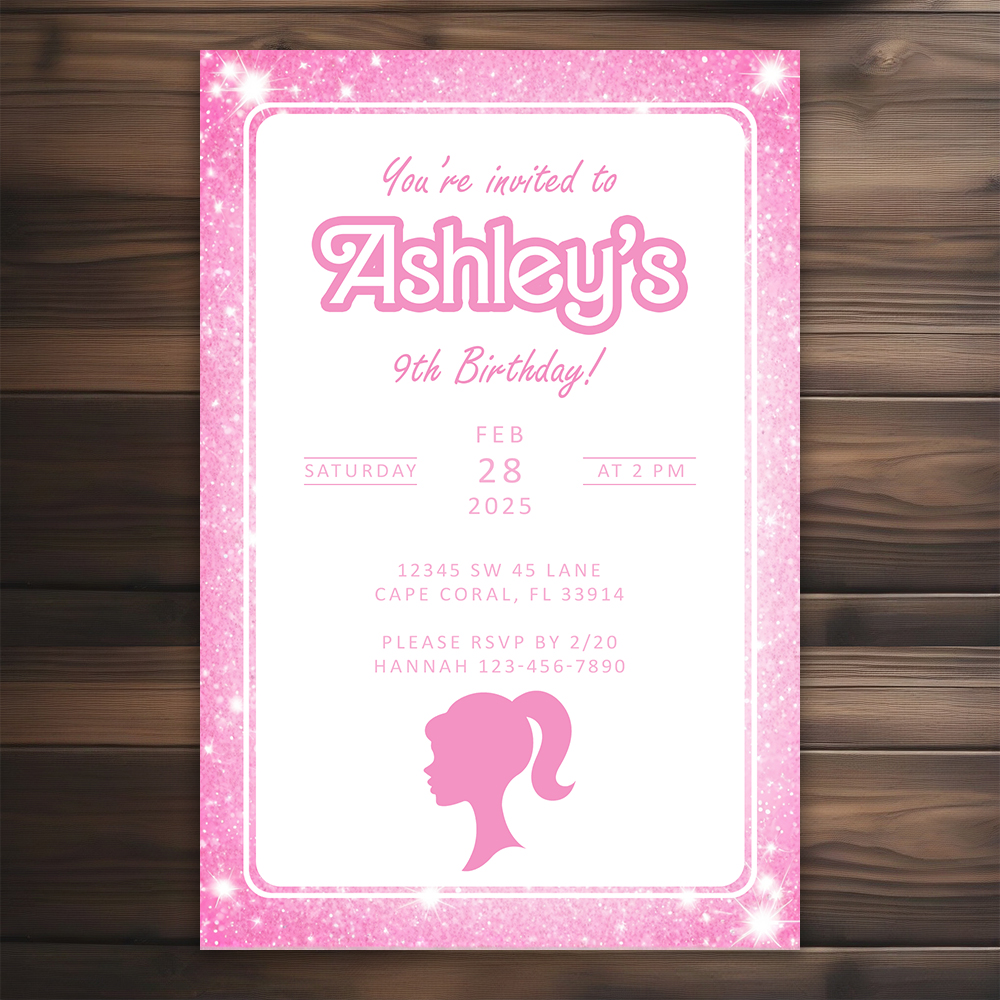 Barbie Invitations - 3 - General Prints - Custom Birthday Invitations ...