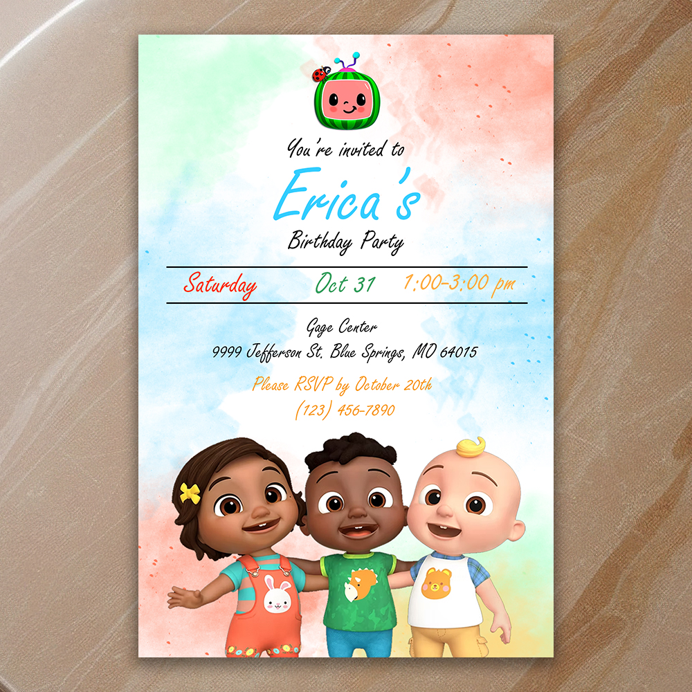 Cocomelon Invitations - 4 - General Prints - Custom Birthday ...