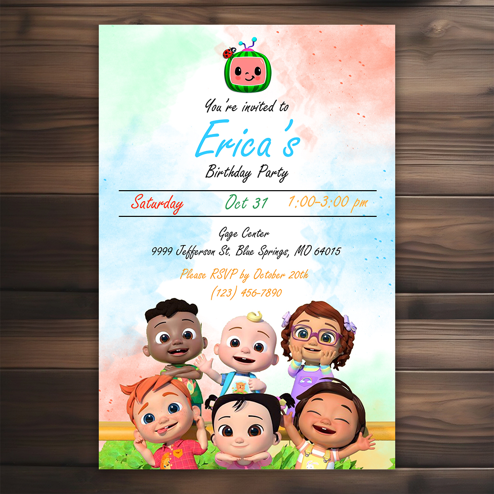 Cocomelon Invitations - 5 - General Prints - Custom Birthday ...